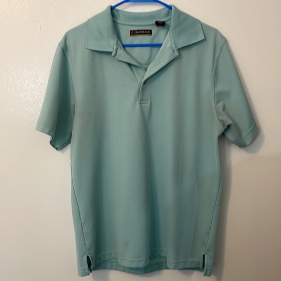 Cubavera | Shirts | Cubavera Medium Light Blue Polo Shirt Ribbed ...